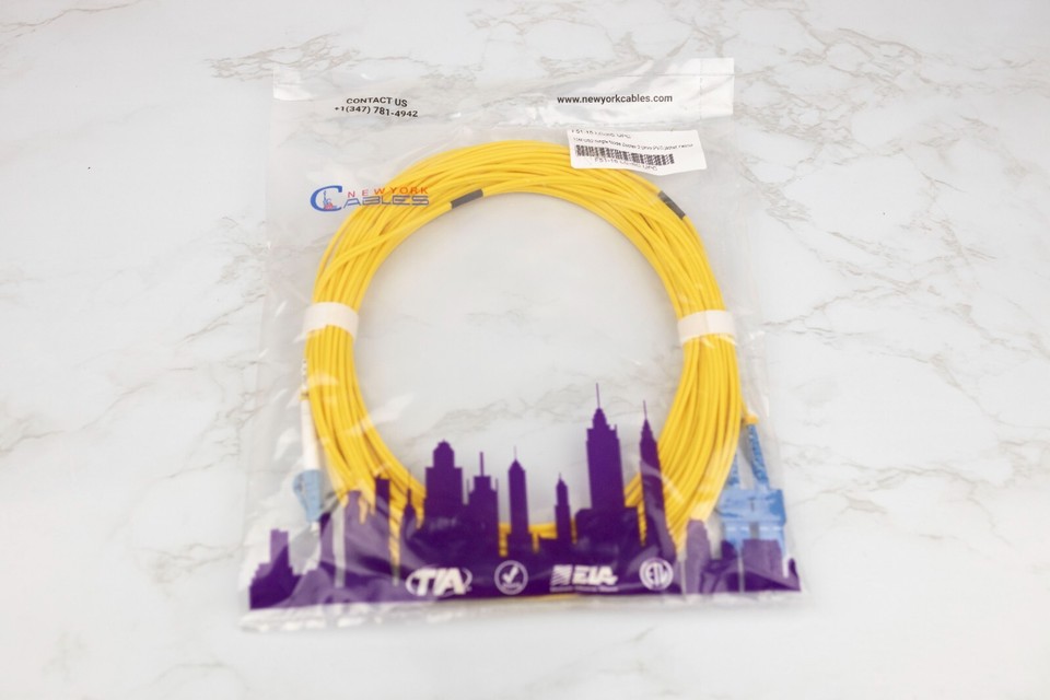 15m (49.2ft) LC to SC UPC OS2 Single Mode Duplex Fiber Optic 2.0mm PVC ...