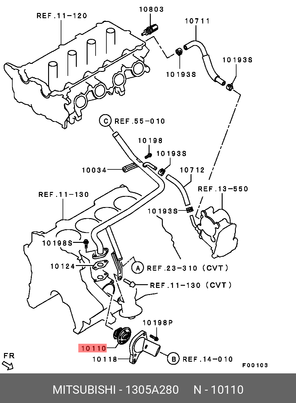 Genuine OE Thermostat Assembly 1305A280 for Mitsubishi 1305-A280 | eBay