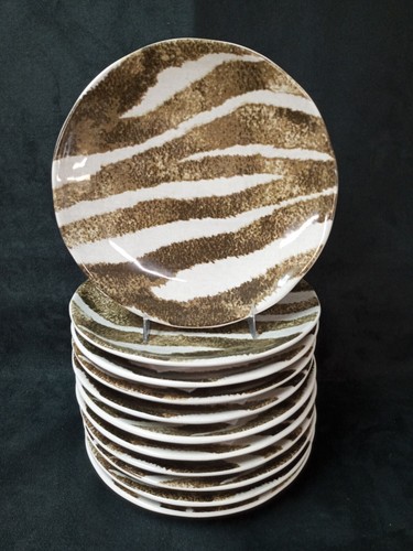 10 (Ten) Pottery Barn ZEBRA Plates 8 1/8 Inches *Mint* | eBay