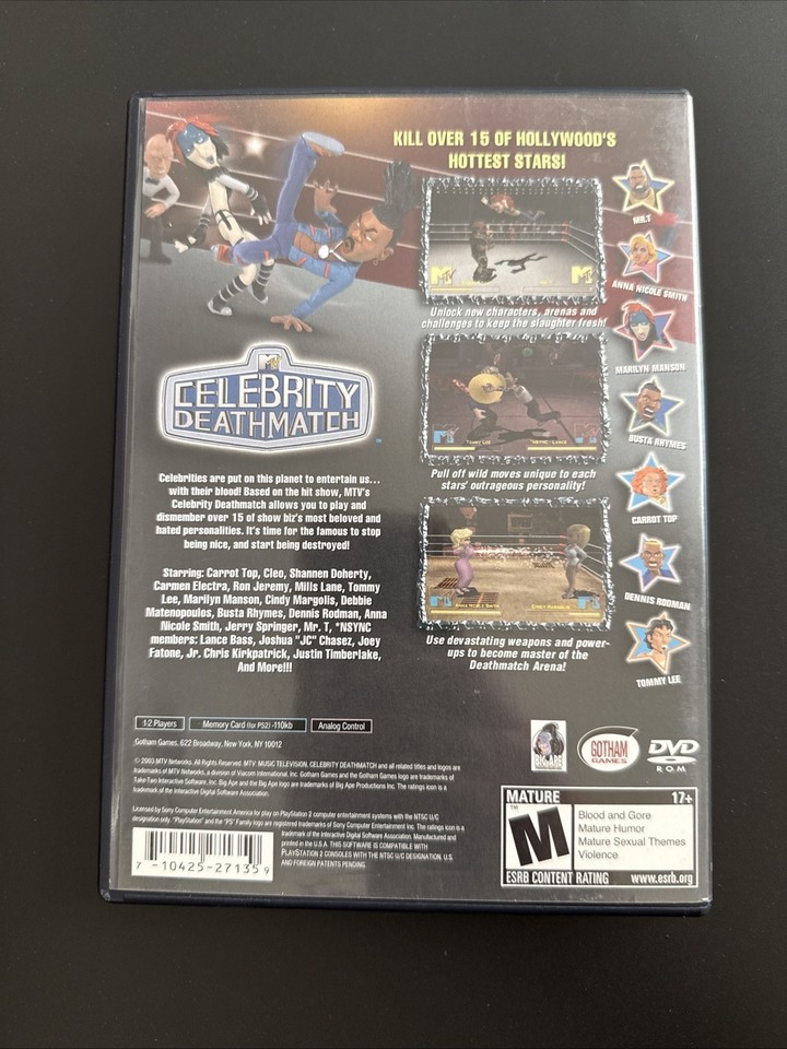 MTV Celebrity Deathmatch - Sony Playstation 2 CIB MINT | eBay