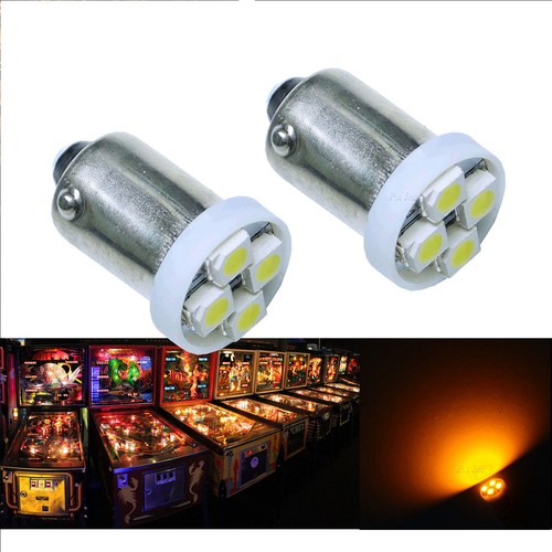 50x #1893 #44 #47 #1847 BA9S 4SMD LED Pinball Machine Light Bulb Yellow ...