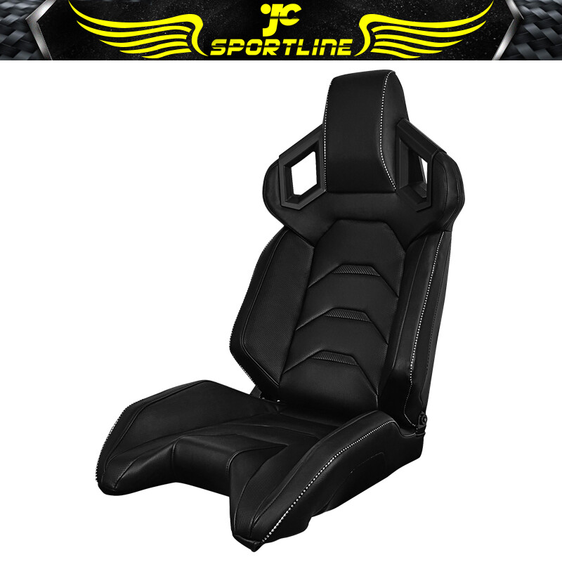Universal Reclinable Racing Seats Dual Slider Passenger Right PU Carbon ...