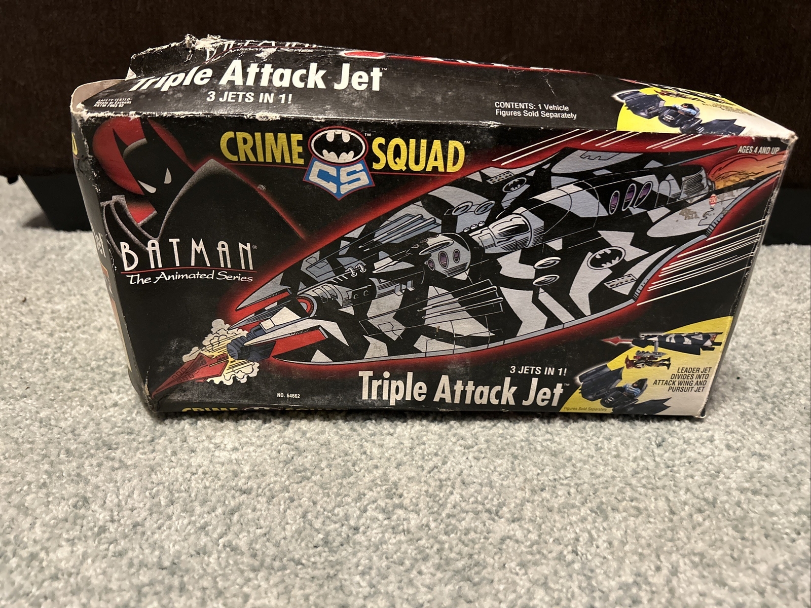 Batman Triple Attack Jet Vehicle Crime Squad 1995 Kenner 3 Jets in 1 ...
