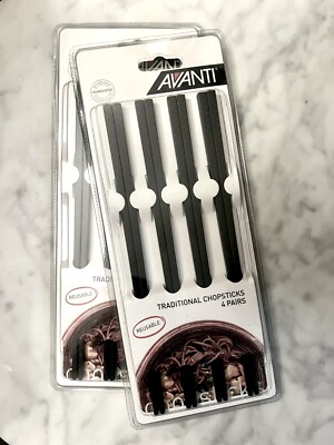 100% Genuine! AVANTI Alloy Traditional Reusable Chopsticks 2x 4 Sets (8 ...