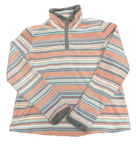 Bit & Bridle Women's Fleece Pullover size M Colorful Stripes 1/4 zip ...