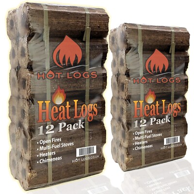 2x10kg Heat Log High Burning Hot Fire Briquette Compressed Fire-wood ...