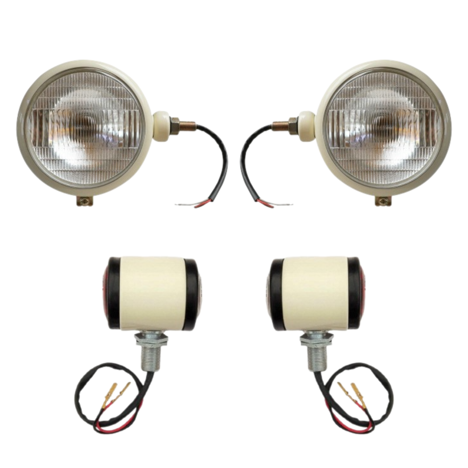 Ford 2N 9N 8N Ivory Tractor Headlight with Butler Set Massey Case IHC Nuffield | eBay