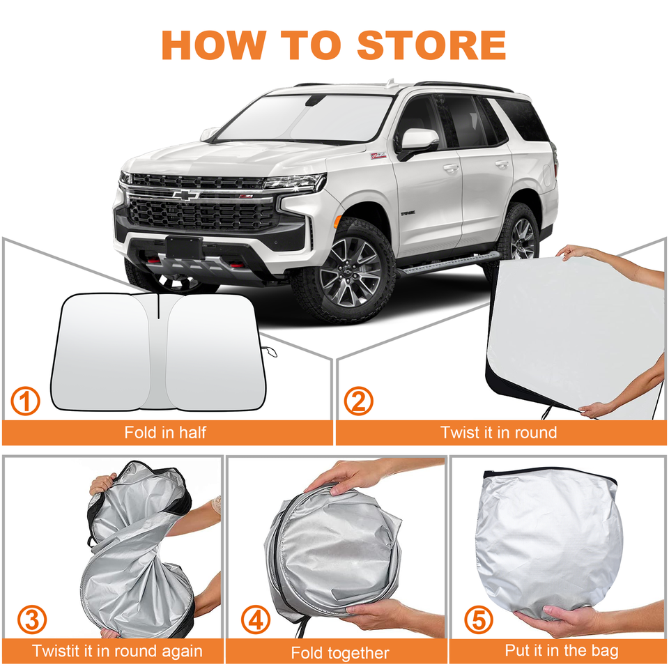 Foldable Windshield Sun Shade Shield UV Visor Cover For Chevy Tahoe ...