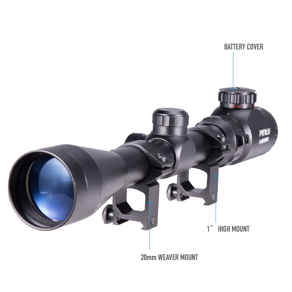 3-9X40 Compact Rifle Scope Crosshair Mil-Dot Truplex Reticle With Scope ...