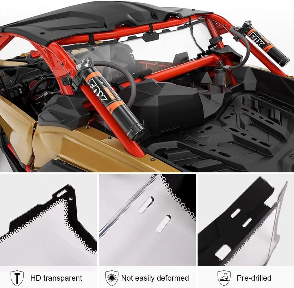 Spike Vented Rear Windshield Can-Am Maverick X3 MAX, 55% OFF