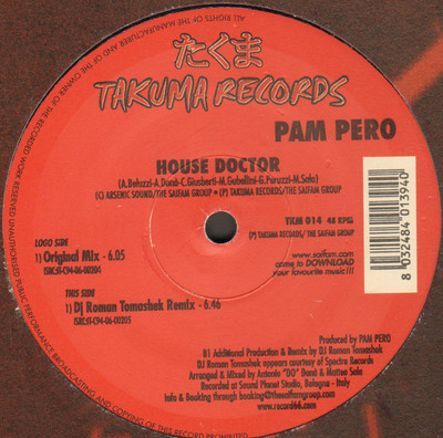 PAM PERO - House Doctor - Takuma - 2006 - Italy - TKM 014 | eBay