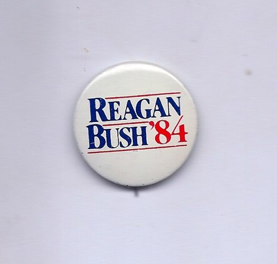 Reagan Bush '84 Presidential Campaign Pinback 1984 Ronald Reagan/George ...