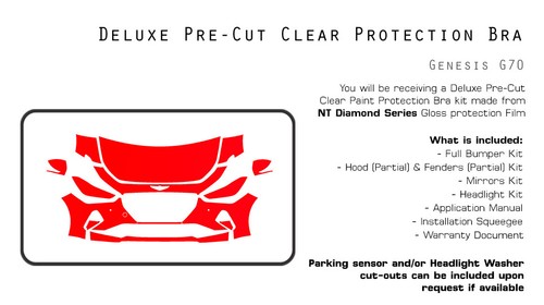 PreCut Paint Protection Film Clear Bra PPF for Genesis G70 2019-2020 ...