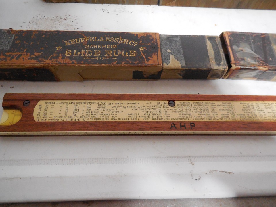 Lot of 2 Antique Keuffel & Esser Co. Mannheim SLIDE RULES c 1900 As Is ...