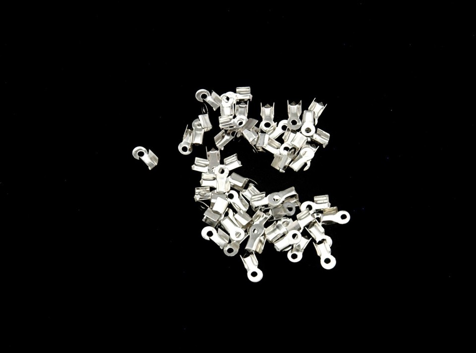 HUGE Lot 4000 Silver 9mm Folding Fold Cord Crimp Ends Bulk Wholesale ...