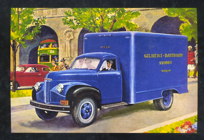 1947 STUDEBAKER BOX DELIVERY TRUCK CAR DEALER ADVERTISING POSTCARD COPY ...