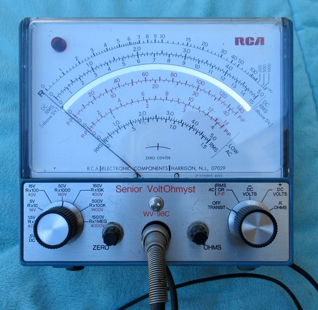 RCA Senior VoltOhmyst Voltmeter Wv-98c USA With Probe Leads for sale ...