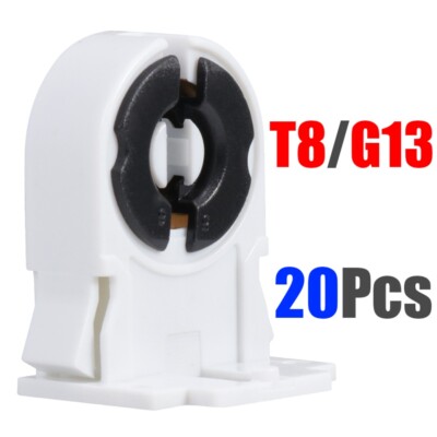 20PC T8/ G13 Light Base Fluorescent Lamp Holders Light Tube Socket ...