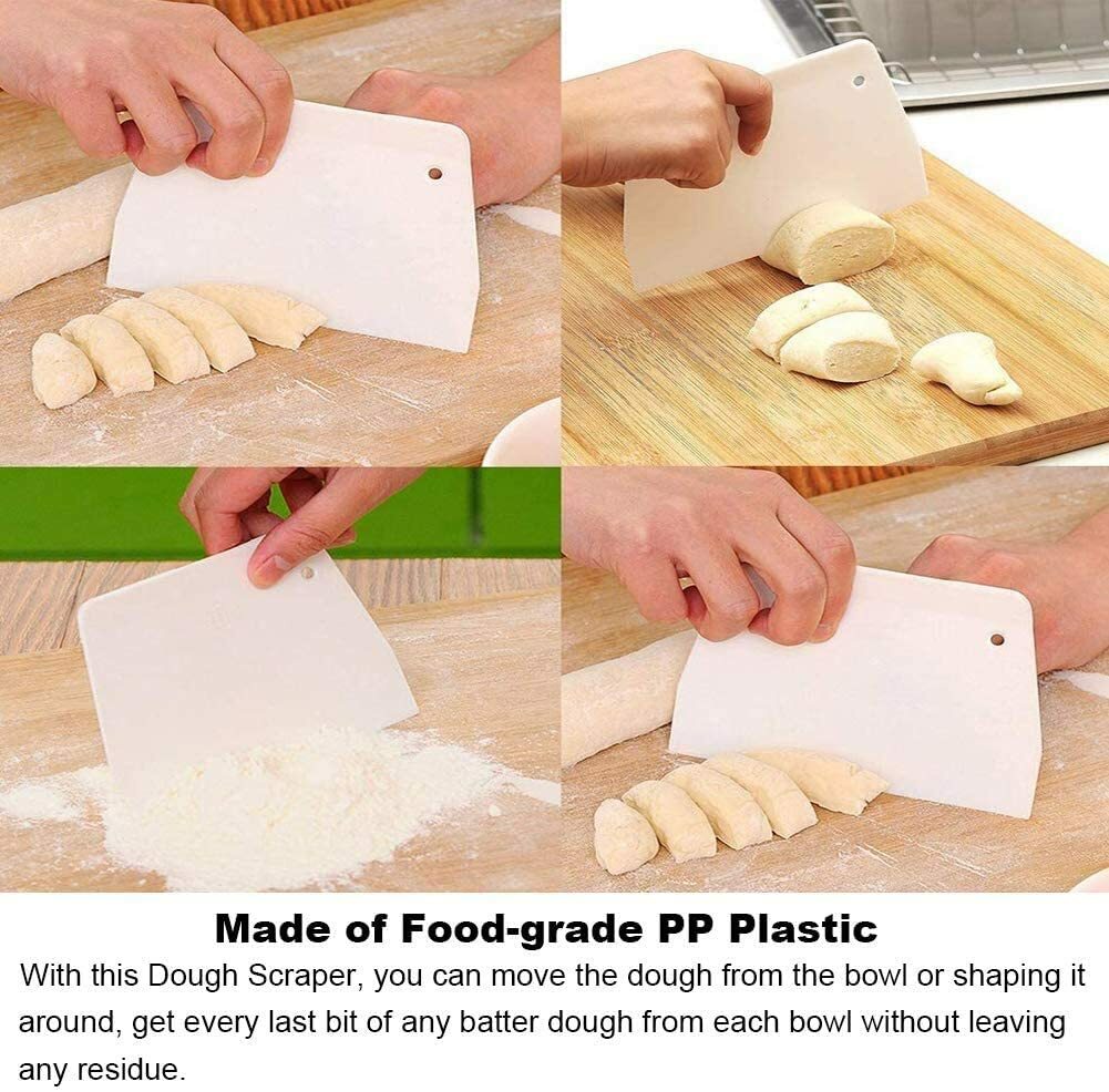 Dough Scra|pers Set of 3 - Trapezoidal Plastic Scraper - Multipurpose ...