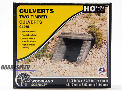 WOODLAND SCENICS HO SCALE TIMBER CULVERTS 2 PIECES scenery wood WDS1265 ...