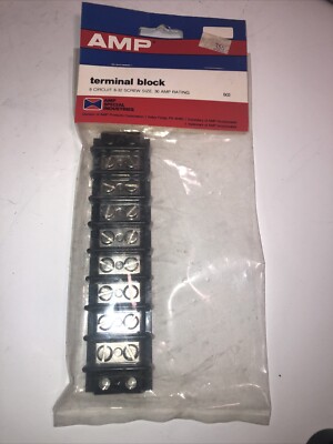 AMP TERMINAL BLOCK- 8 Circuit 8-32 SCREW SIZE 30 AMP RATING | eBay