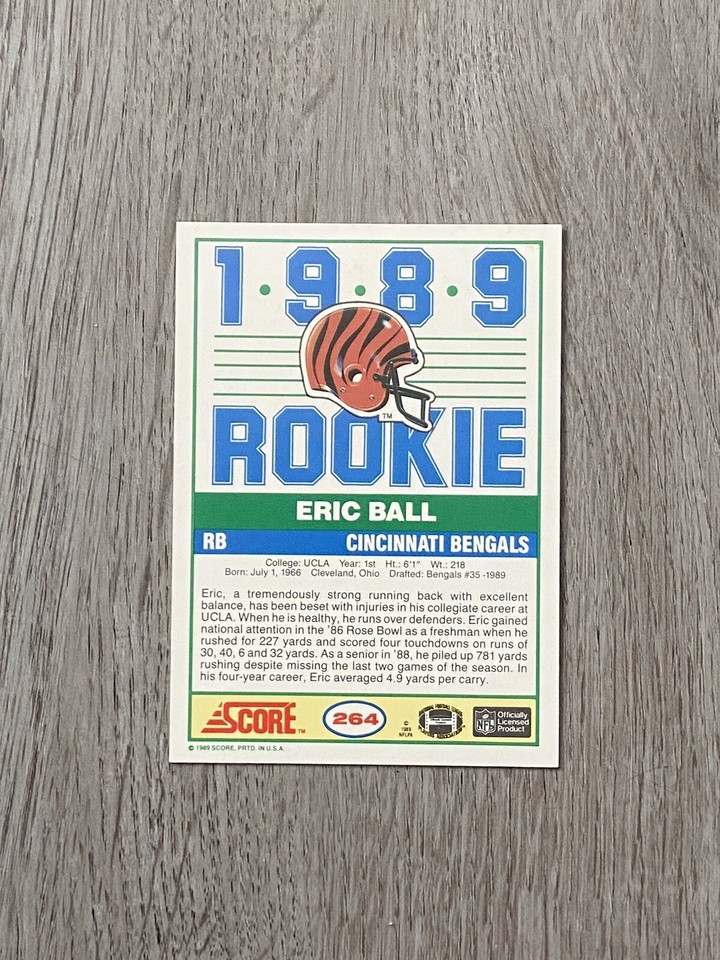 1989 NFL Score Football | Eric Ball RC | #264 | Cincinnati Bengals | eBay