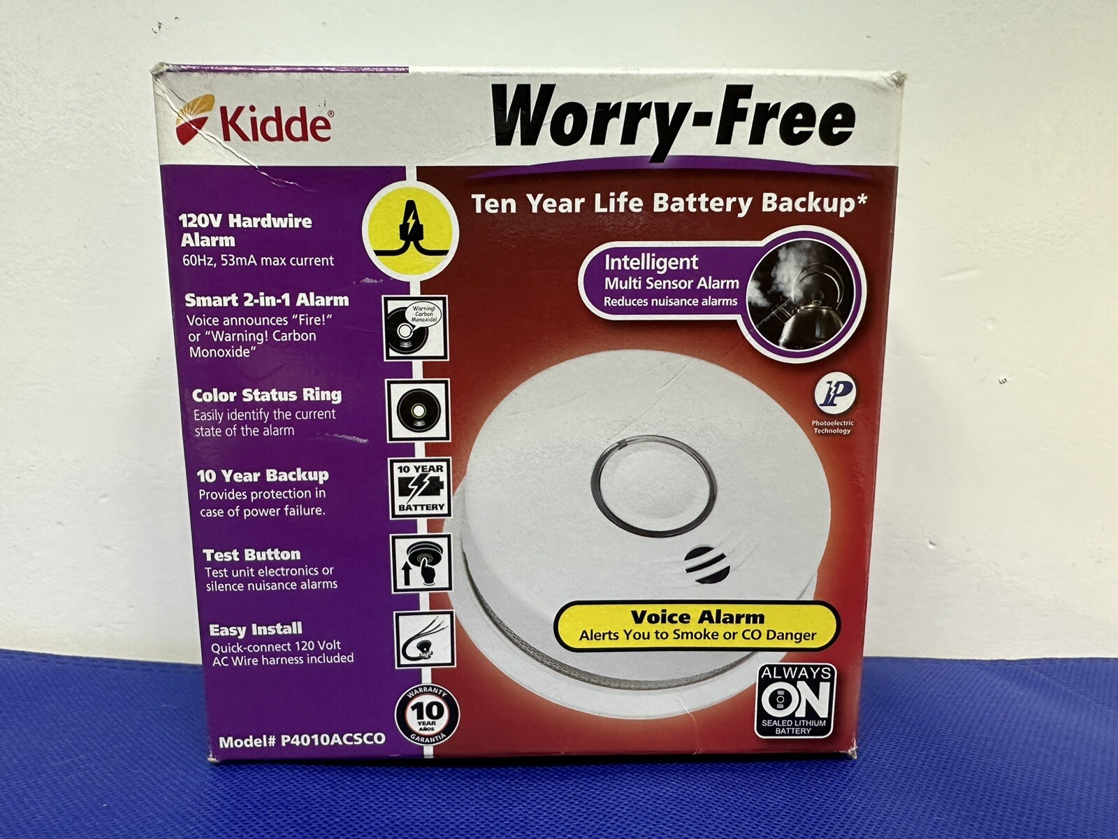 Kidde P4010ACSCO 21027536 Hardwired Carbon Monoxide & Smoke Alarm w ...