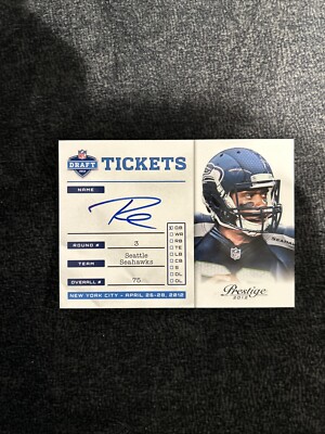 2012 Playoff Prestige NFL Draft Tickets Signatures Russell Wilson ...