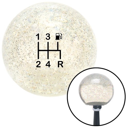Black 5 Speed Shift Pattern - Gas 15 Clear Metal Flake Shift Knob M16x1 ...