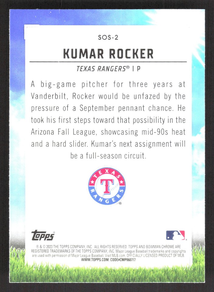 2023 Bowman - Sights on September - #SOS-2 Kumar Rocker | eBay