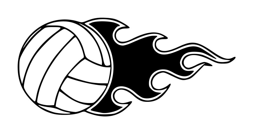 Volleyball On Fire Drawing