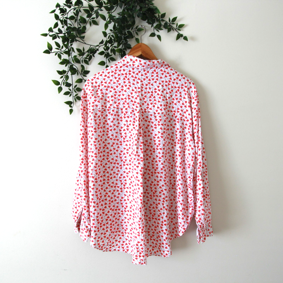 Jane + Delancey Heart Lollipop Print Long Sleeve Button Down Top Size ...