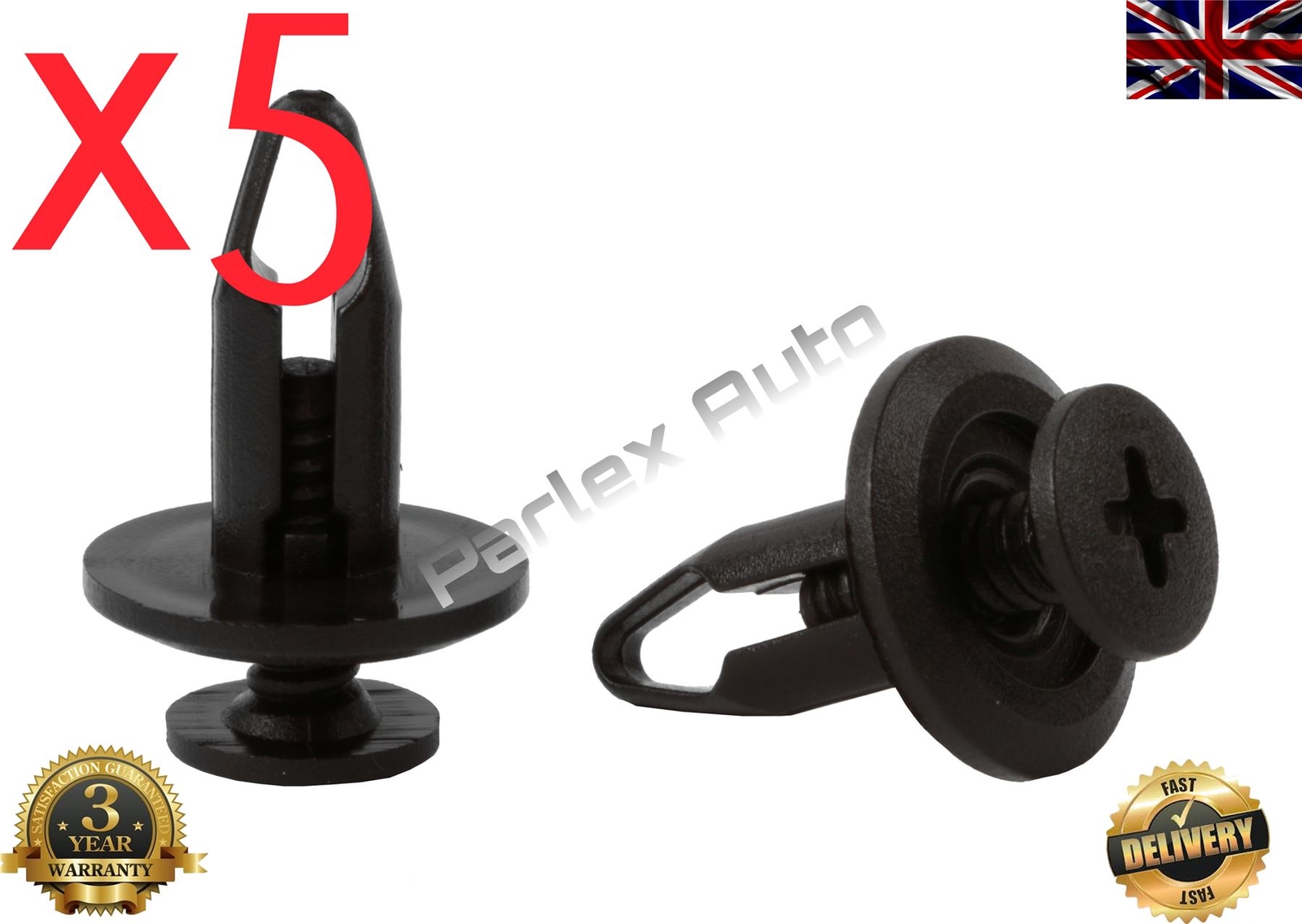 5 X Trim Clips Radiator Shroud Bumper Screw Rivets for Ford N804570s ...