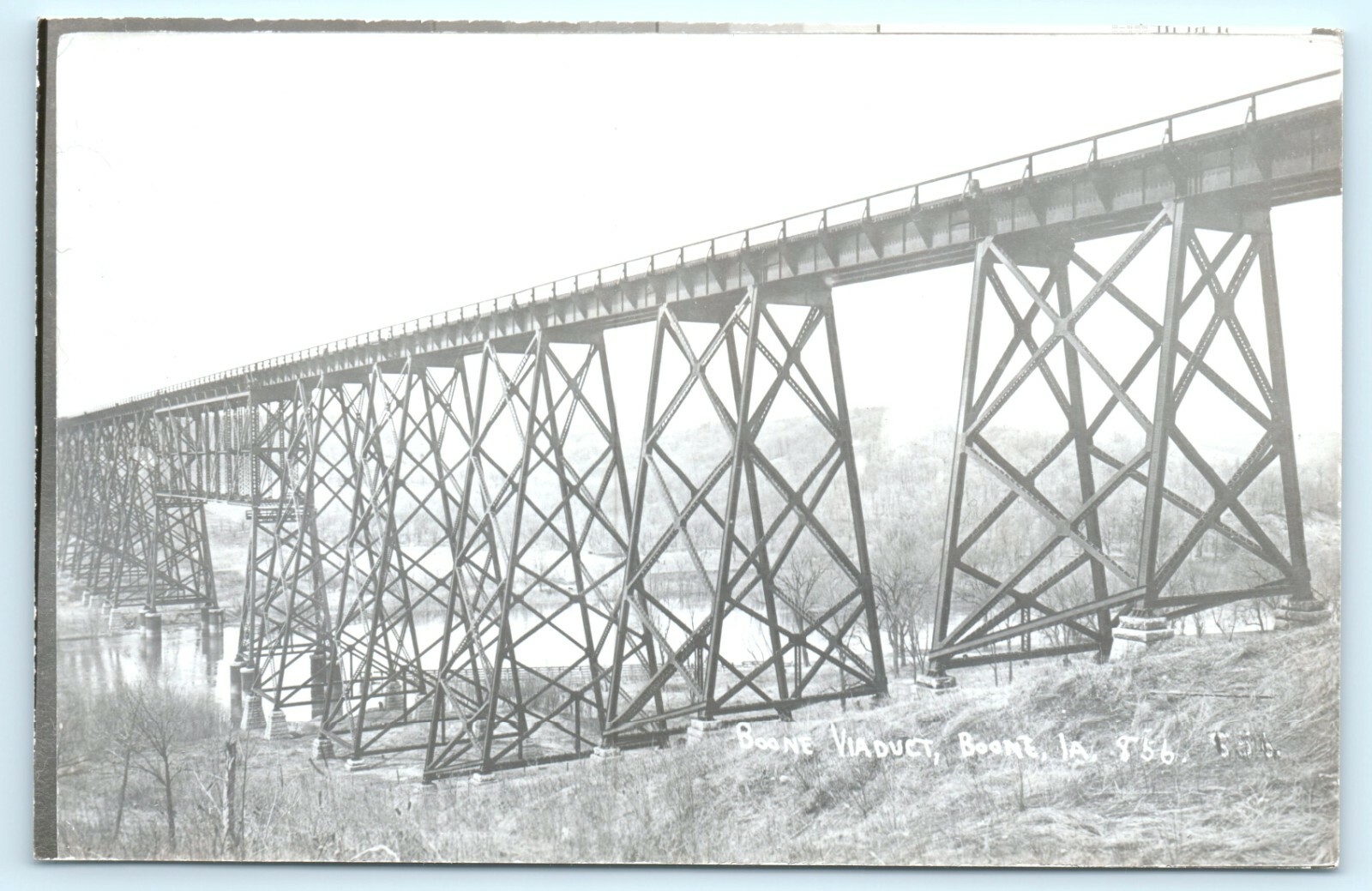 POSTCARD RPPC Boone Viaduct Iowa Train Trestle Bridge Des Moines River ...