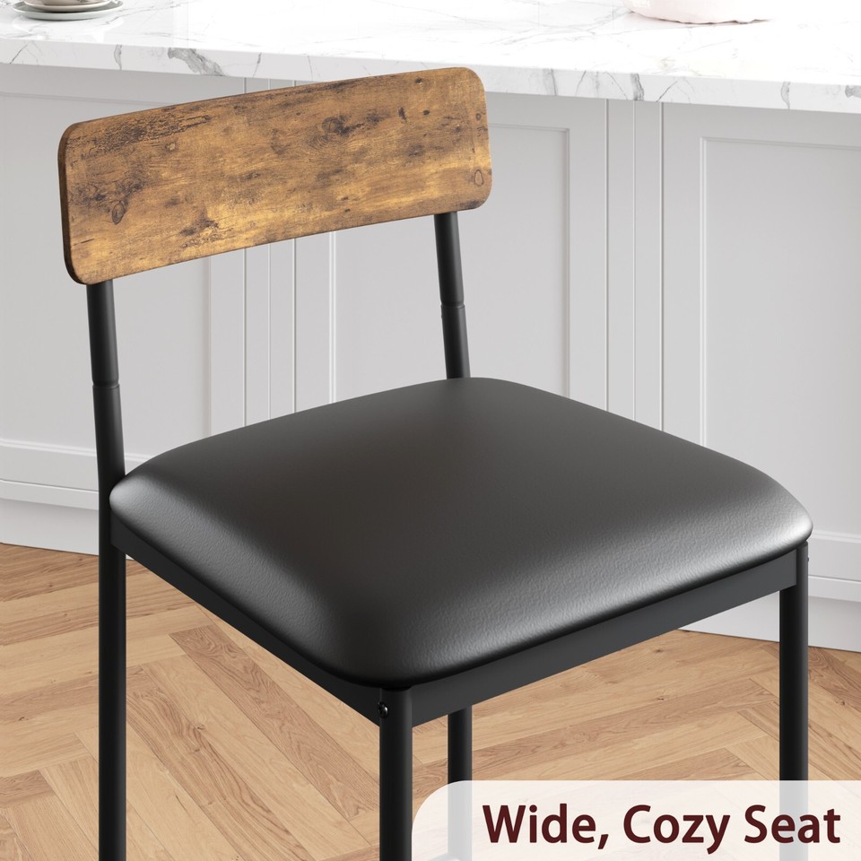 Dining Table Set with 2 Hight Chairs Bar Stools Dinette for Small Space ...