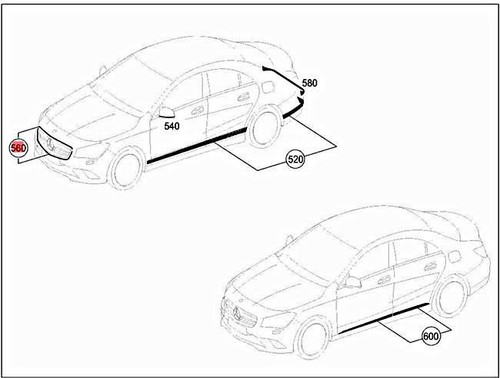 Genuine MERCEDES C117 CLA Coupe C117 Trim strip 1179870475 | eBay