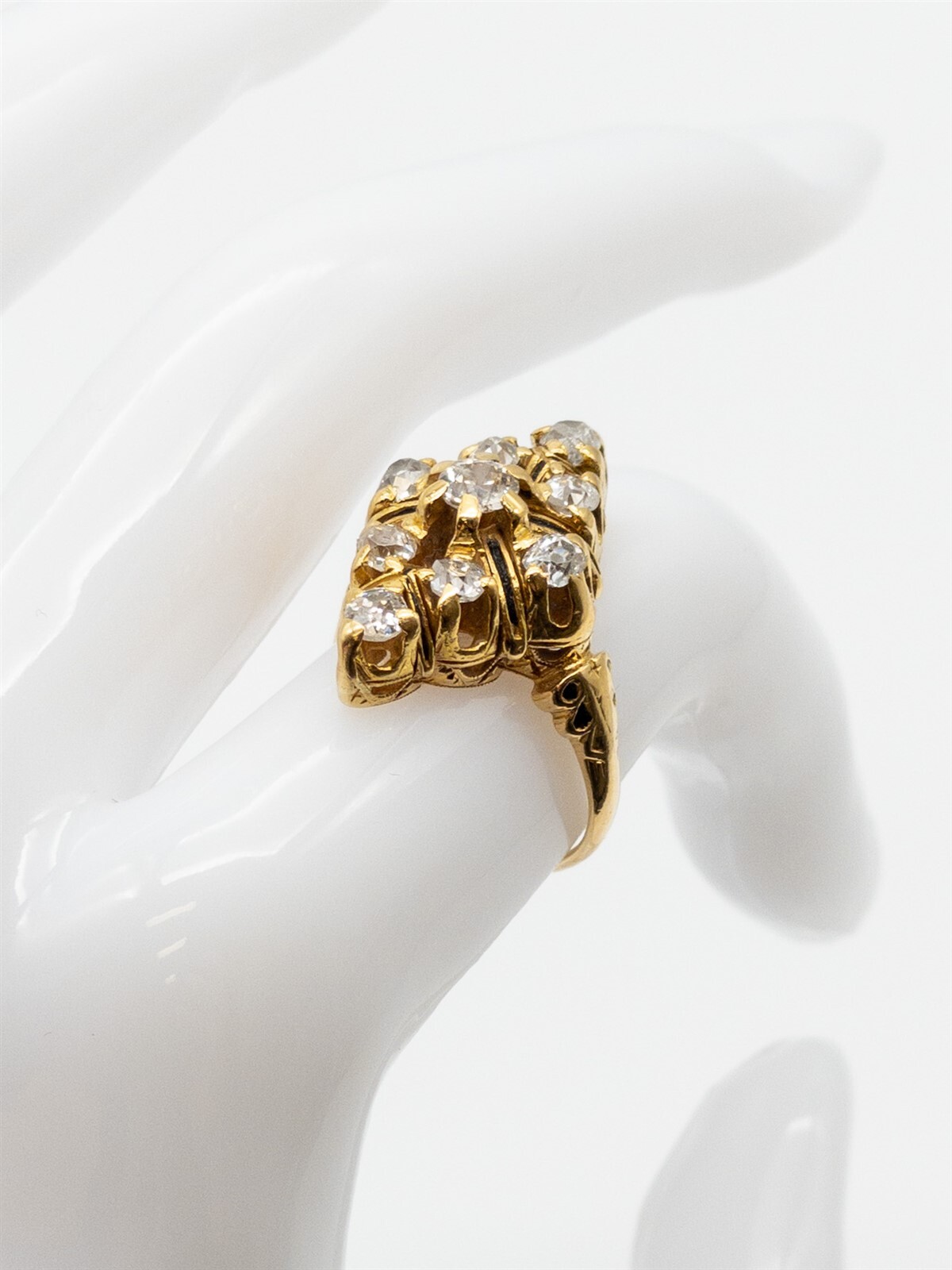 Antique Victorian 1870s 3ct Old Mine Cut Diamond 14k … - Gem