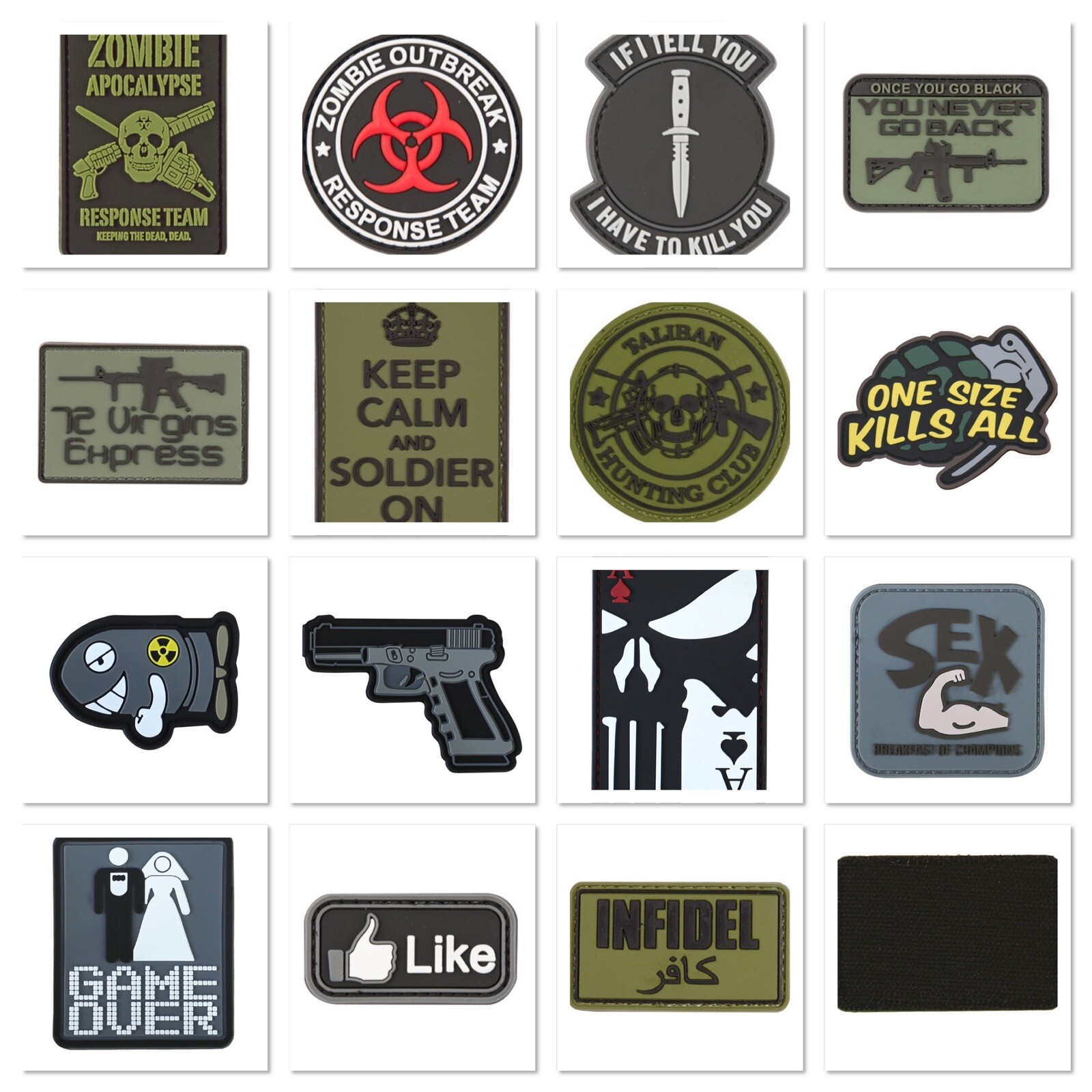 Tactical Moral Airsoft Patches Hook & Loop - Military PVC Badge ...