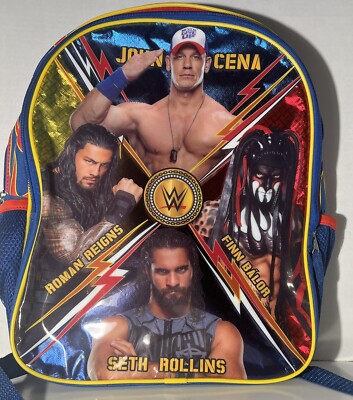 WWE BACKPACK Wrestler John Cena, Roman Reigns Finn Balor, Seth Rollins ...