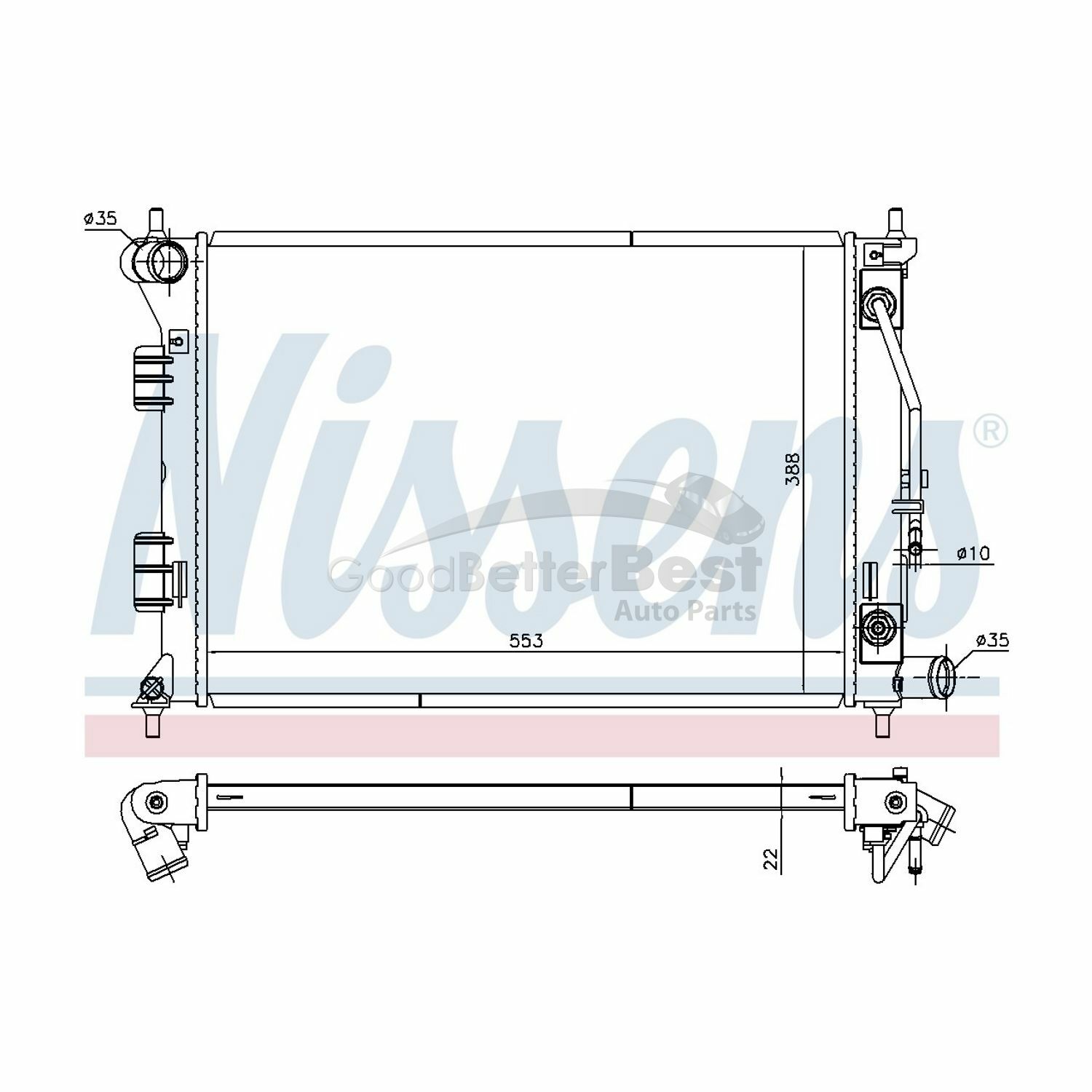 One New Nissens Radiator Front 675014 253103X100 for Hyundai Kia | eBay