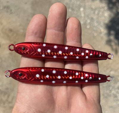 2 Tungsten Jigs 160g Tiny Solid Tungsten Lowest Profile Bluefin Tuna Tg ...