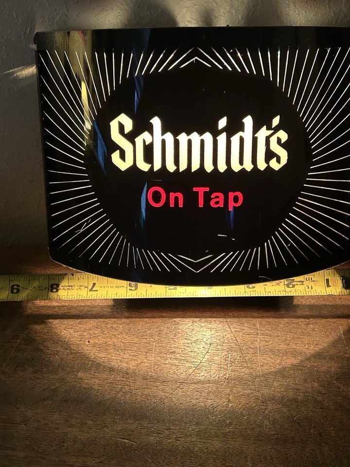 VINTAGE RARE SCHMIDT’S BEER LIGHT UP SIGN ON TAP PHILADELPHIA CASH ...