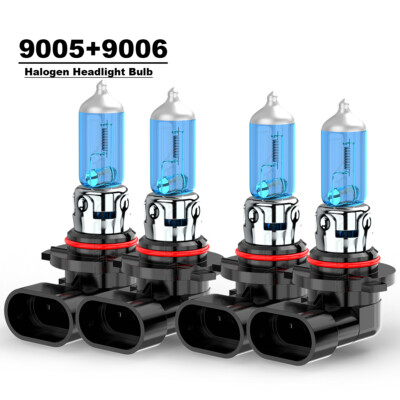 4x 9005 9006 Halogen Headlight Bulbs High Low Beam Kit 5000K Xenon ...