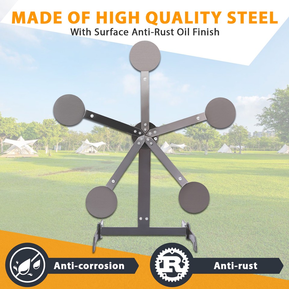 Portable Metal Target Stand Steel Shooting Target 8" Paddles Steel Anti ...