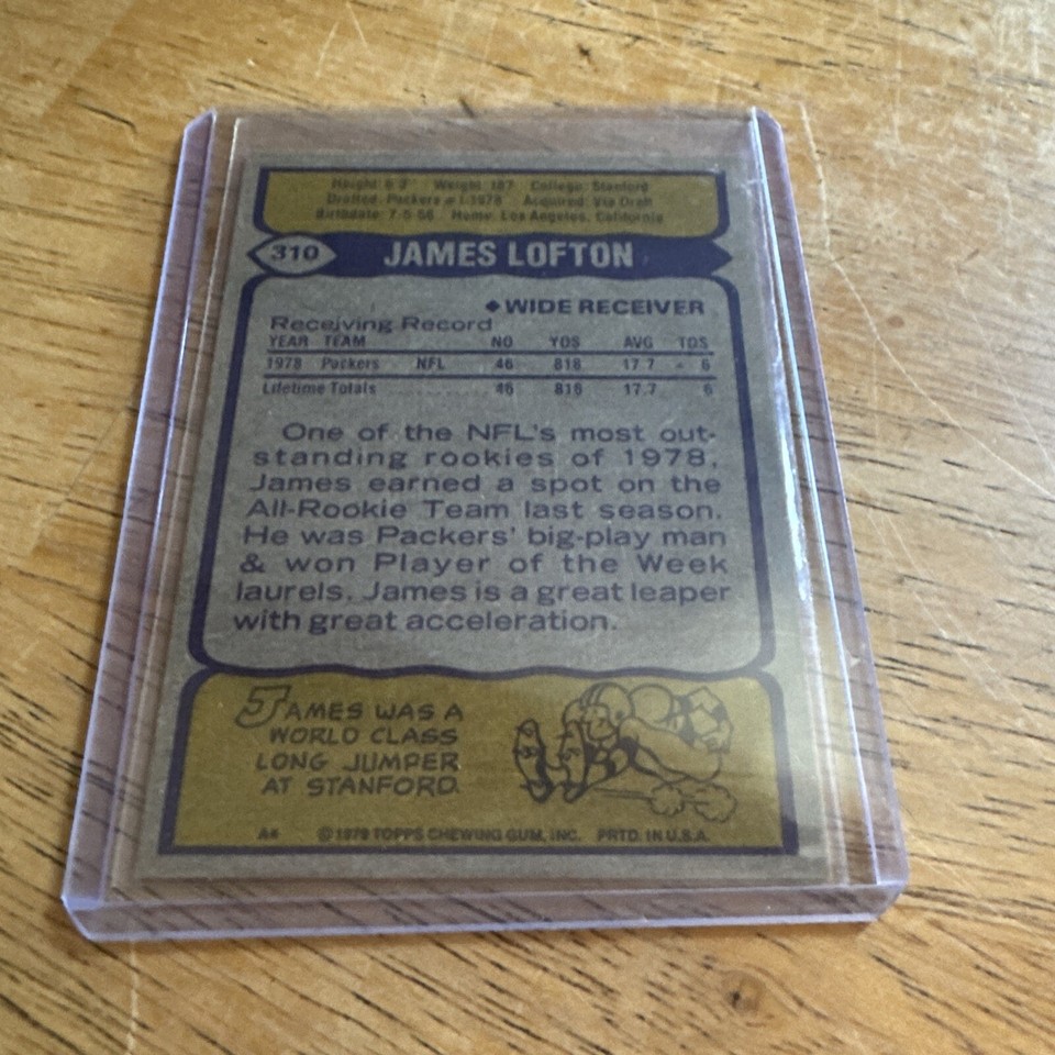 James Lofton 1979 Topps Rookie #310 RC NM-MT | eBay