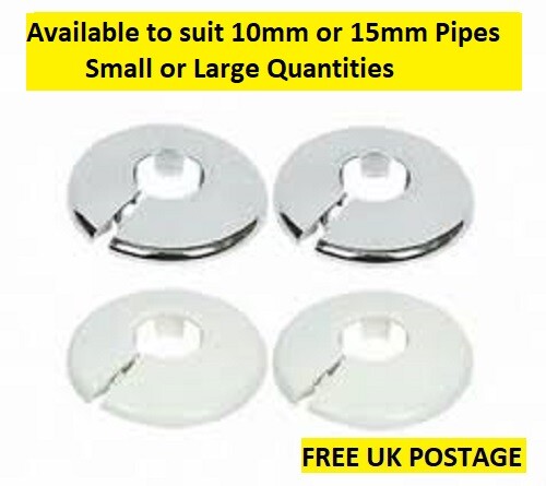 Radiator Pipe Collars & Rings / Tidy White, Tan, Chrome Choose Size ...