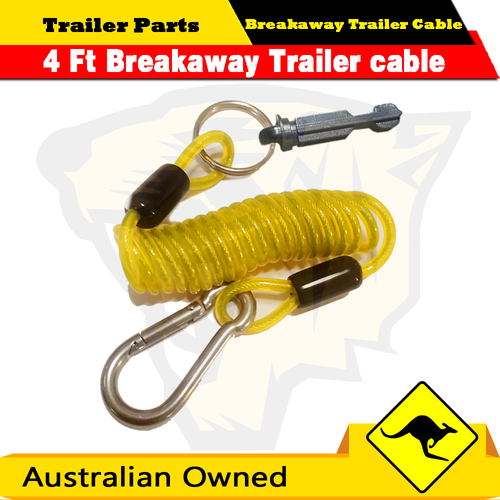 New 4ft Breakaway Trailer Coil Cable and Pin Trailer Brake Safety Cable ...