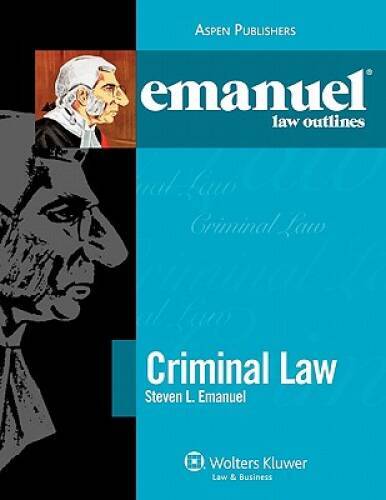 Emanuel Law Outlines: Criminal Law - Paperback By Steven L Emanuel ...