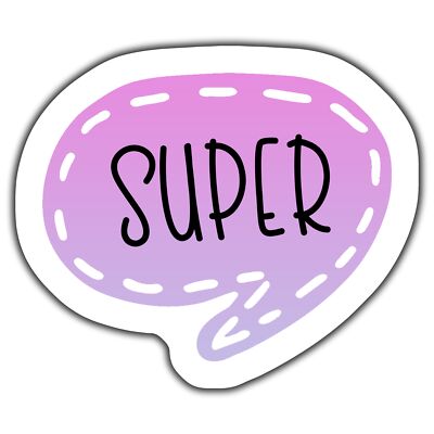 CUTE SUPER STICKER, PASTEL COLOR SPEECH BUBBLE STICKER, FUN POSITIVE ...