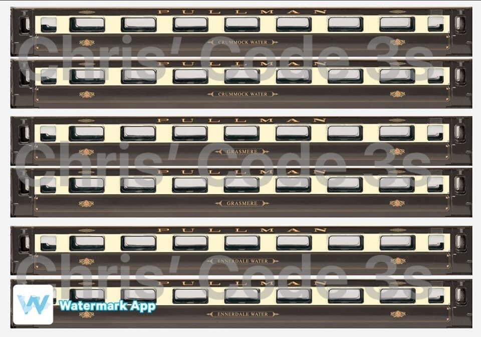 Adhesive Vinyl Coach Decals suit N Gauge Graham Farish - Pullman MK2 ...